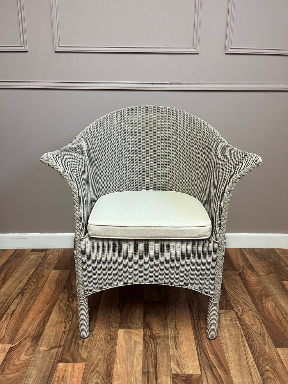 Lloyd Loom Fairbank Wide Armchair with Drop In Fabric Cushion ...